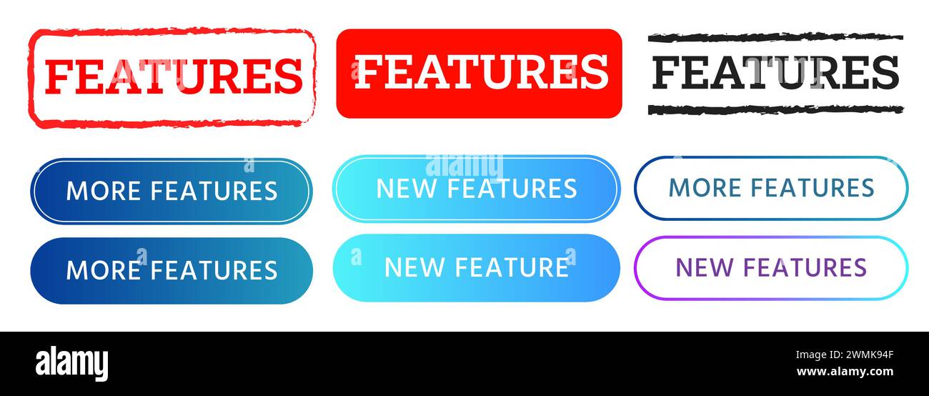 New features Stock Vector Images - Alamy