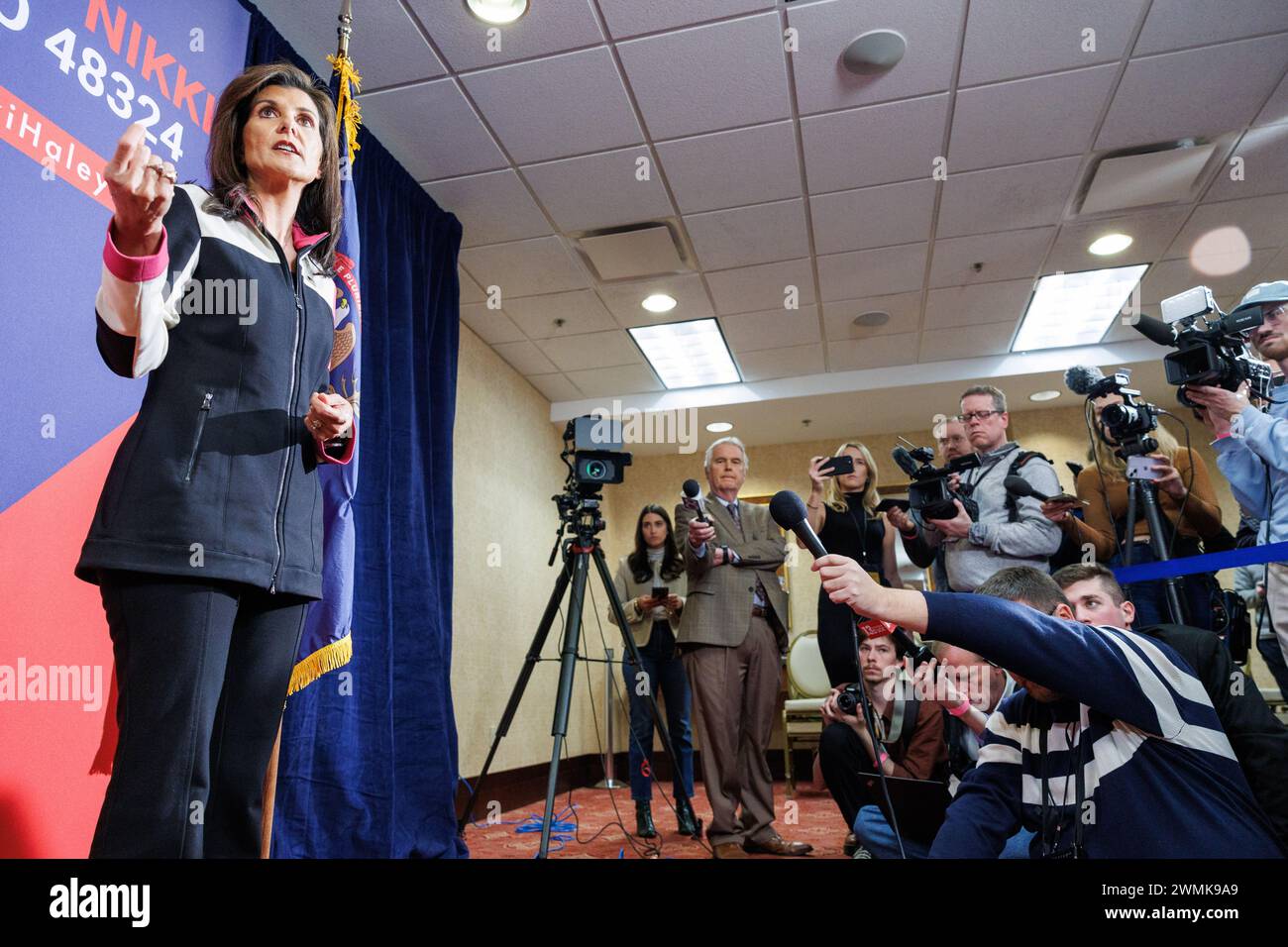 Grand Rapids, USA. 26th Feb, 2024. Republican presidential candidate ...
