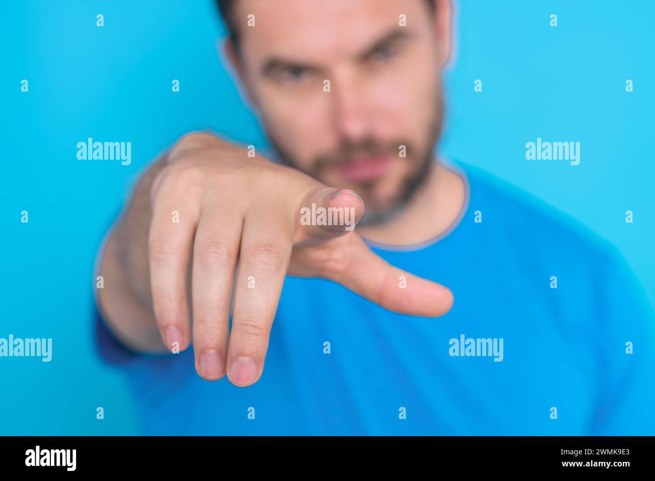 The Index finger. Gesture pointing finger at you. The point you. Happy ...