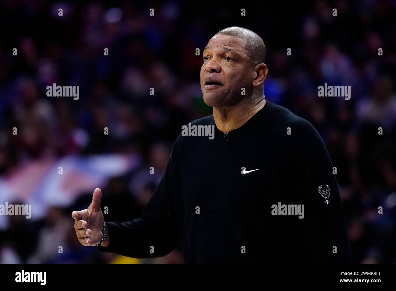 Milwaukee Bucks coach Doc Rivers in action an NBA basketball game ...