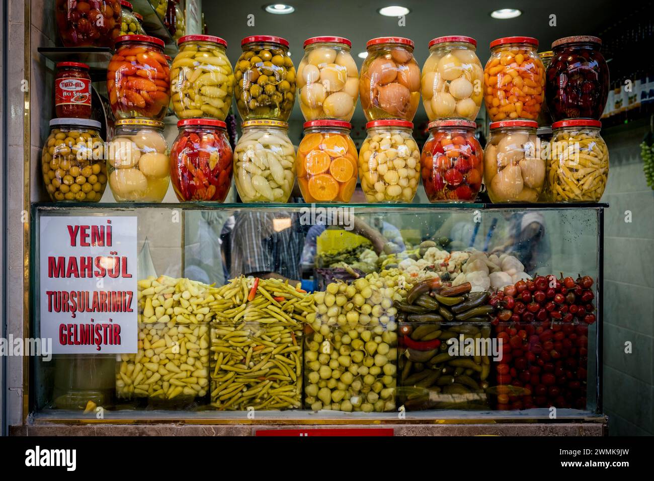 Pickled vegetables for sale at Kadikoy produce market, Kadikoy ...