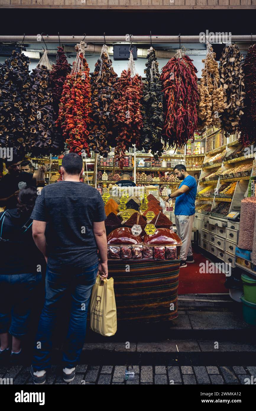 Dried vegetables for sale at The Spice Bazaar, Istanbul, Turkey ...