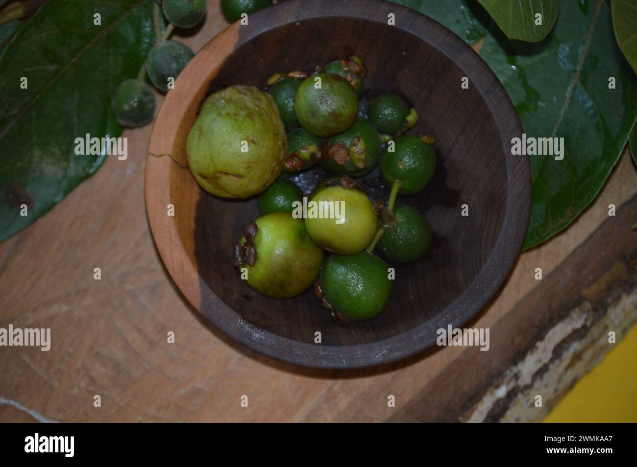 Araçá or Cattley guava fruit with scientific name (Psidium Cattleianum ...