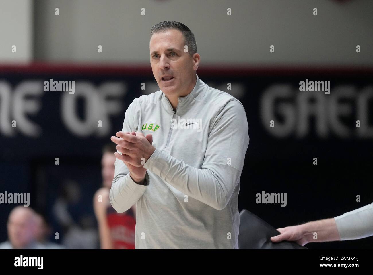 San Francisco head coach Chris Gerlufsen during an NCAA college ...