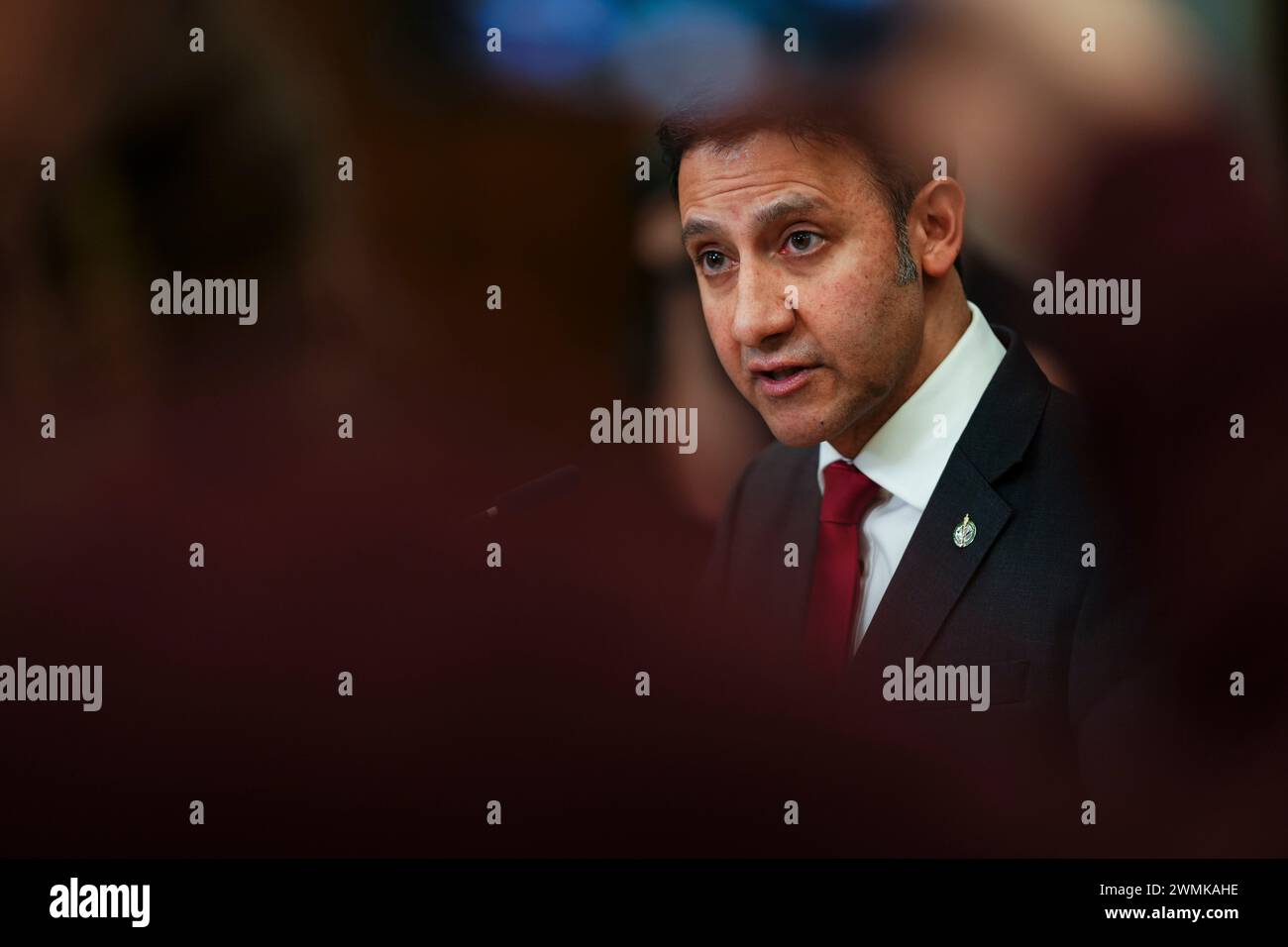 Ottawa, Can. 26th Feb, 2024. Arif Virani, Minister of Justice, and ...