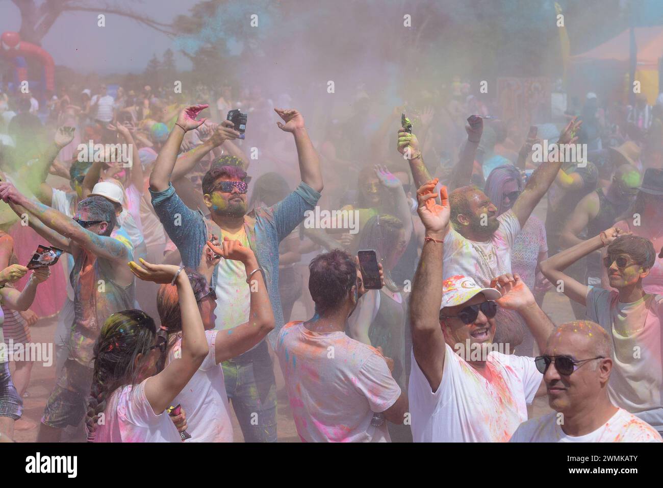 People celebrating Festivals of colours Holi (a part of the celebration ...