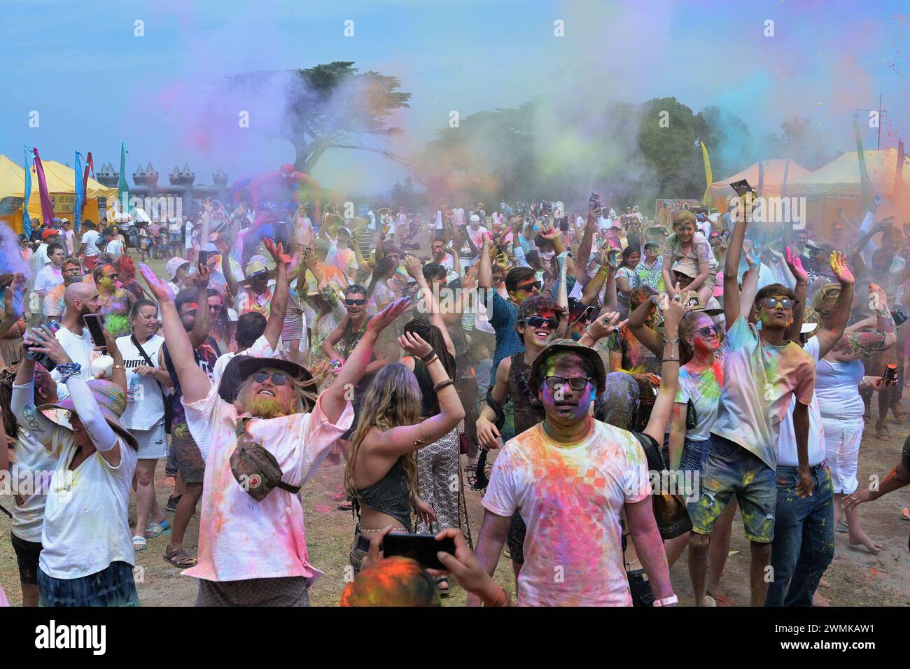People celebrating Festivals of colours Holi (a part of the celebration ...