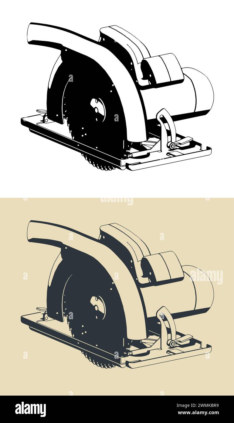 Stylized vector illustration of modern circular saw Stock Vector Image ...