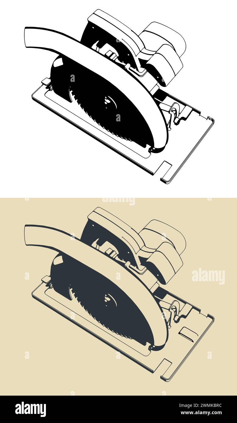 Stylized vector illustrations of modern circular saw Stock Vector Image ...