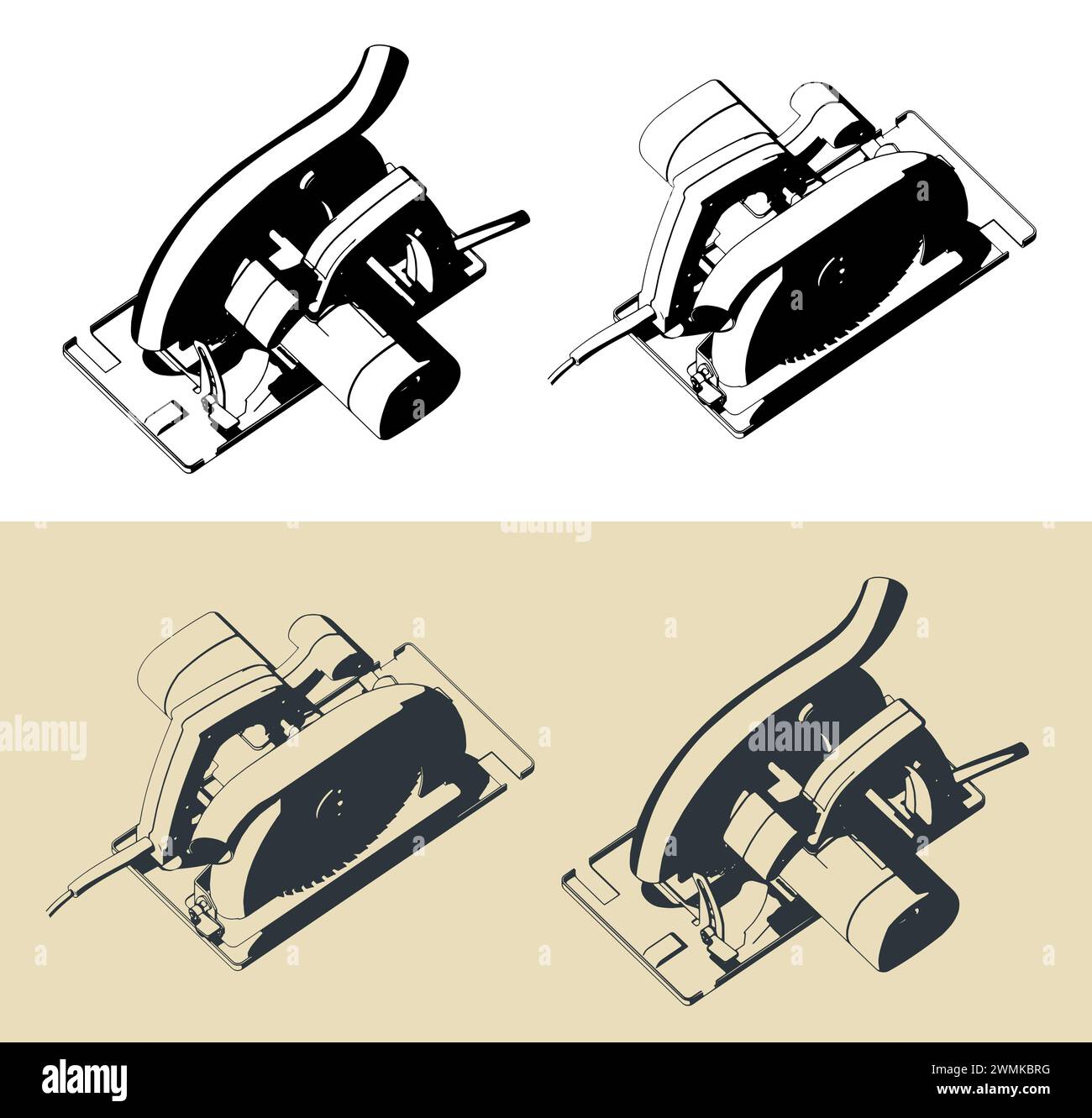 Stylized vector illustrations of modern circular saw Stock Vector Image ...