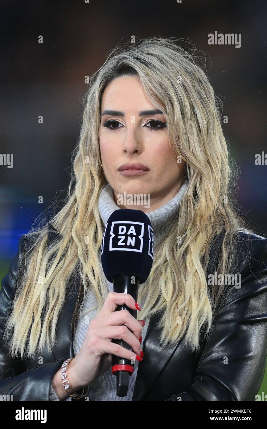 Lecce, Italy. 25th Feb, 2024. Giorgia Rossi commentator Dazn during the ...