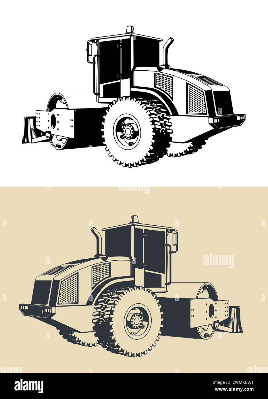 Compacting machine Stock Vector Images - Alamy