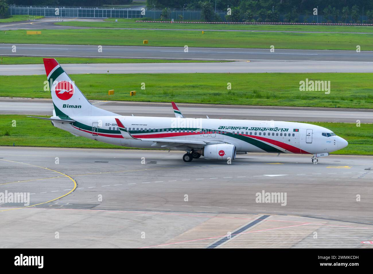 Biman Bangladesh Airlines Boeing 737 aircraft taxiing. Airplane 737-800 ...