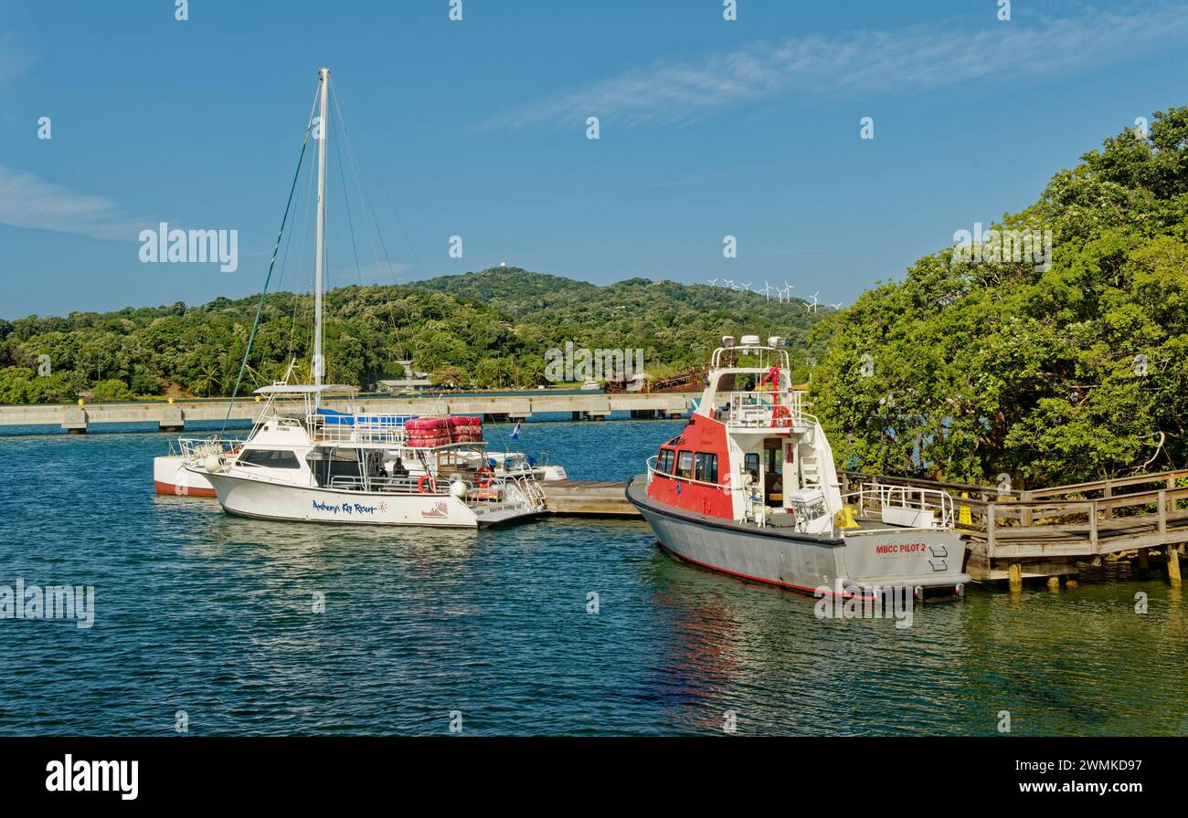 ROATAN, HONDURAS - January 23, 2024: The Port of Roatan is one of two ...