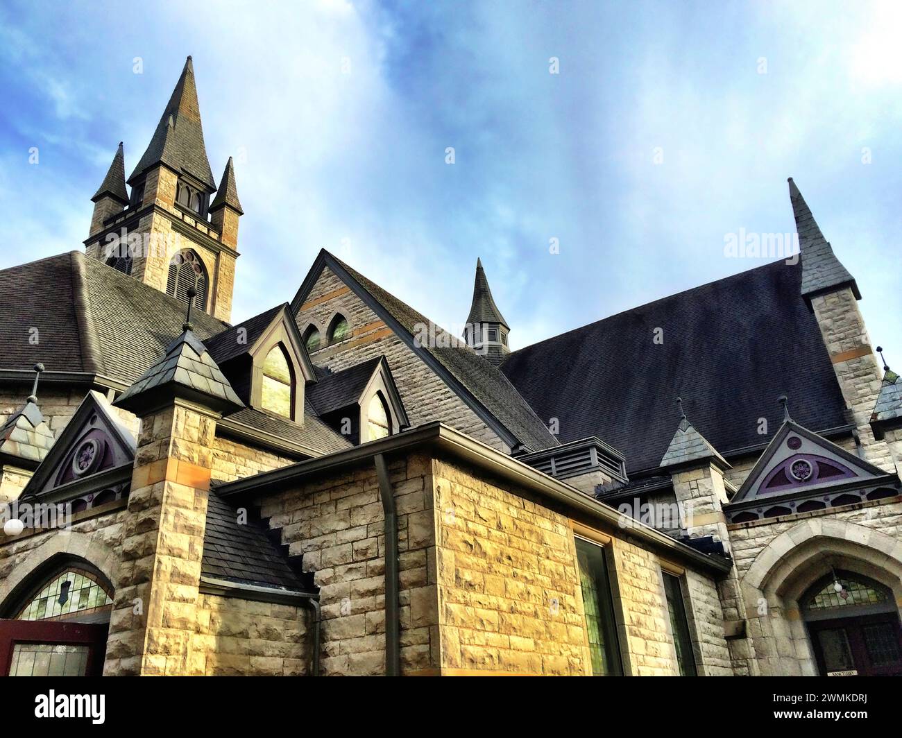 The many spires and gables of the United Church of Granville, an early ...