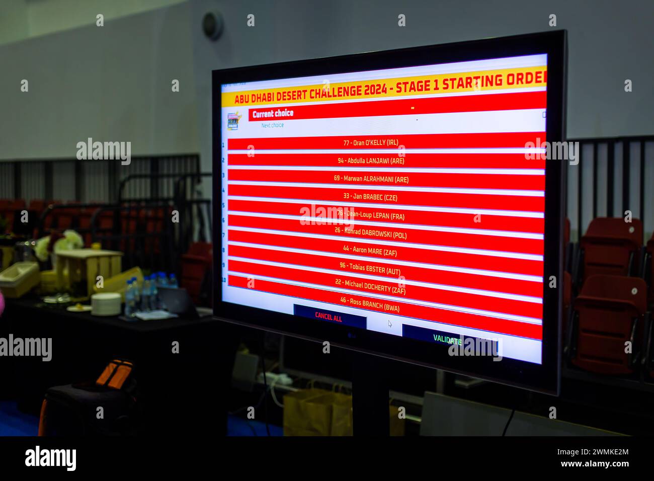Start order bikes during the starting order ceremony of the 2024 Abu ...