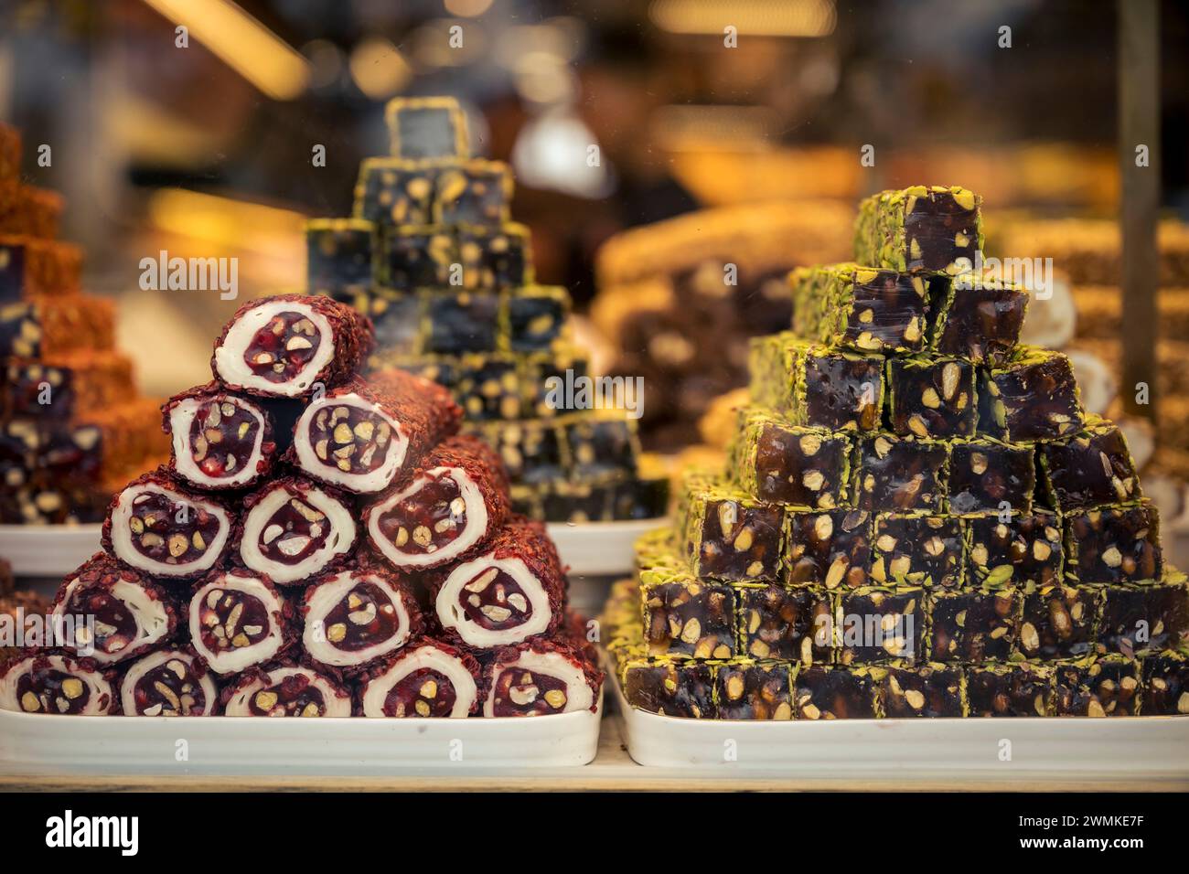 Turkish Delight on display at the Spice Bazaar in Istanbul; Istanbul ...