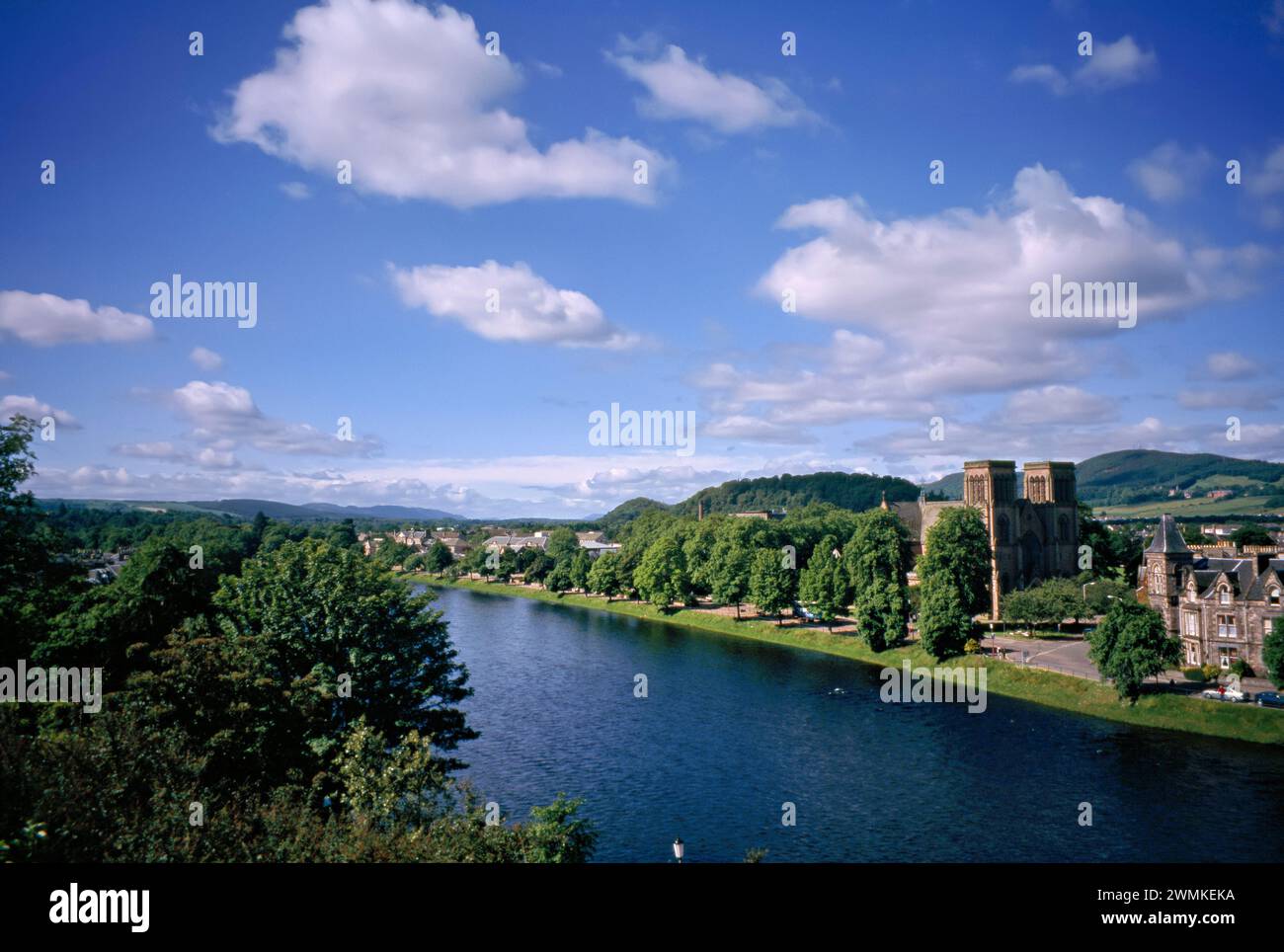 Picturesque view mountains buildings river hi-res stock photography and ...