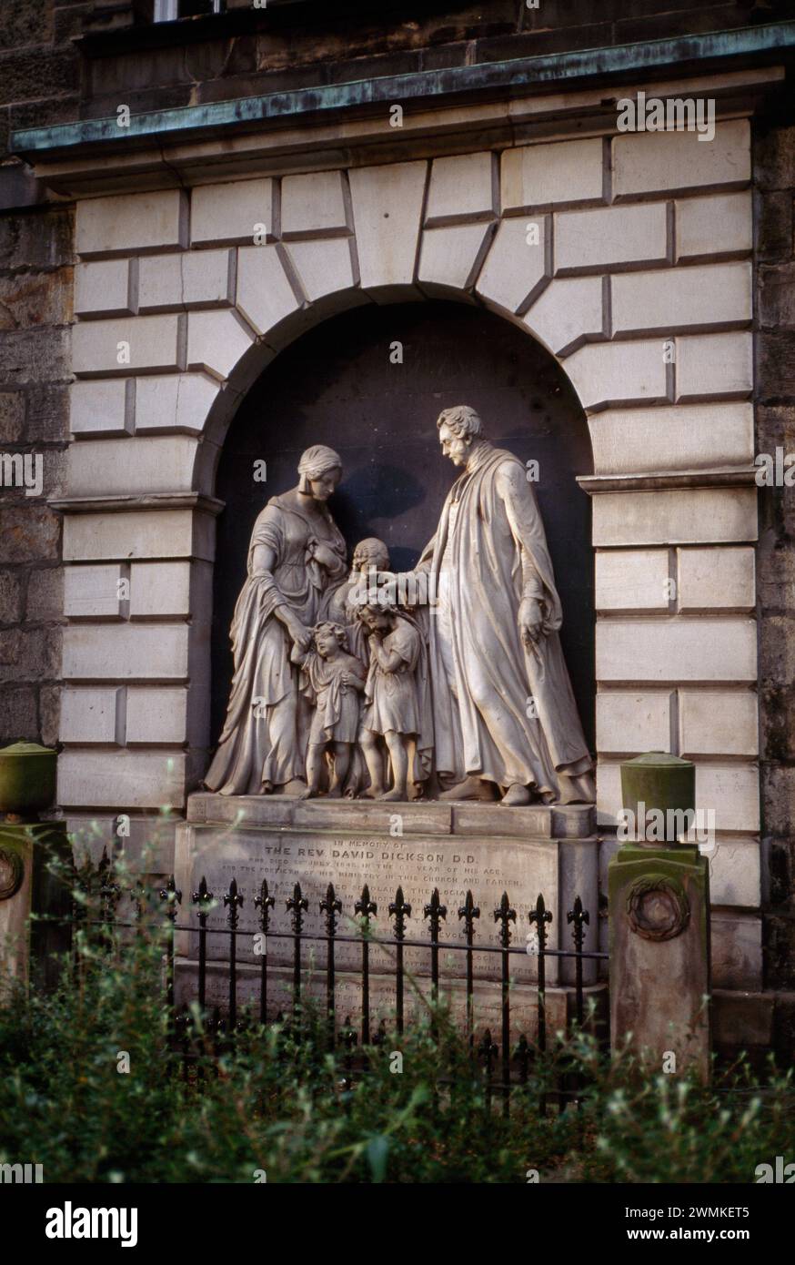 Memorial sculpture on the tomb of Rev. David Dickson in St Cuthbert's ...