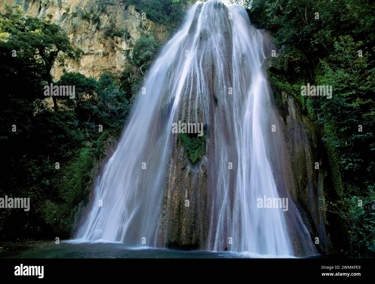 Cascada Cola de Caballo, Horsetail Fall, has a 75-foot drop as the ...