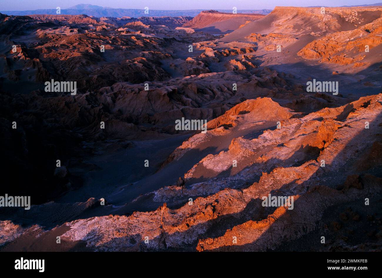 Desolate beauty of the Valley of the Moon, from constant erosion. The ...