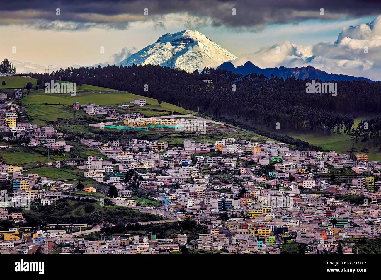 View of the city of Quito from El Panecillo (from Spanish panecillo ...