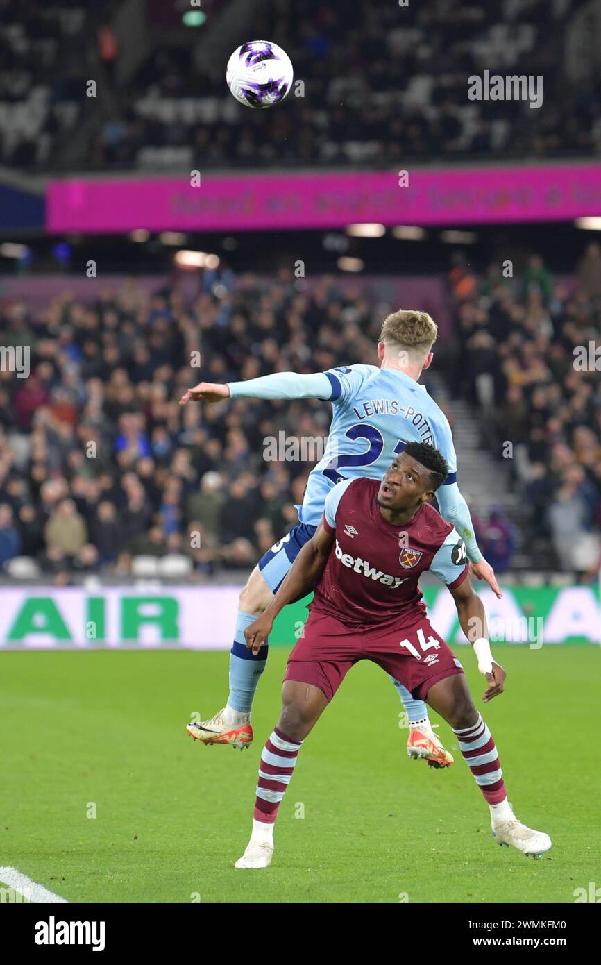 London, England on 26 February 2024. Keane Lewis-Potter of Brentford FC ...