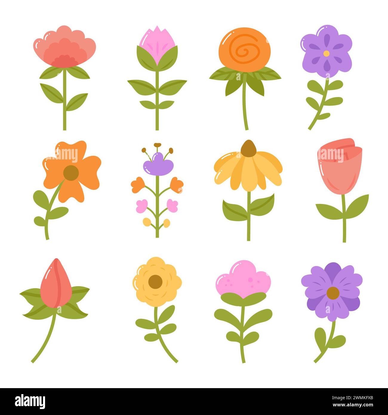 Cute Spring Flower Flat Vector Illustration Stock Photo - Alamy