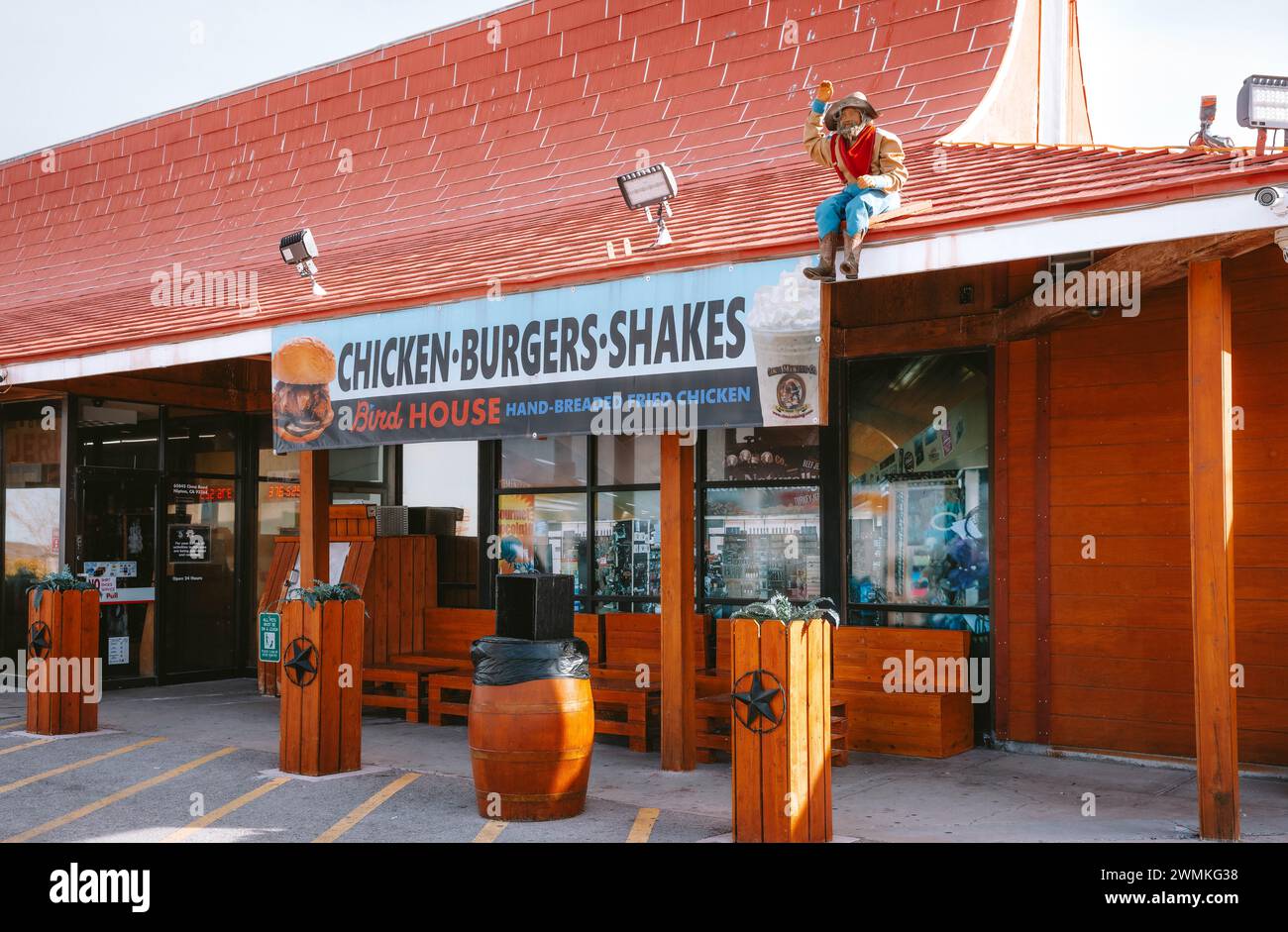 Gasoline station and restaurant, Cima, California, Interstate 15 Stock ...