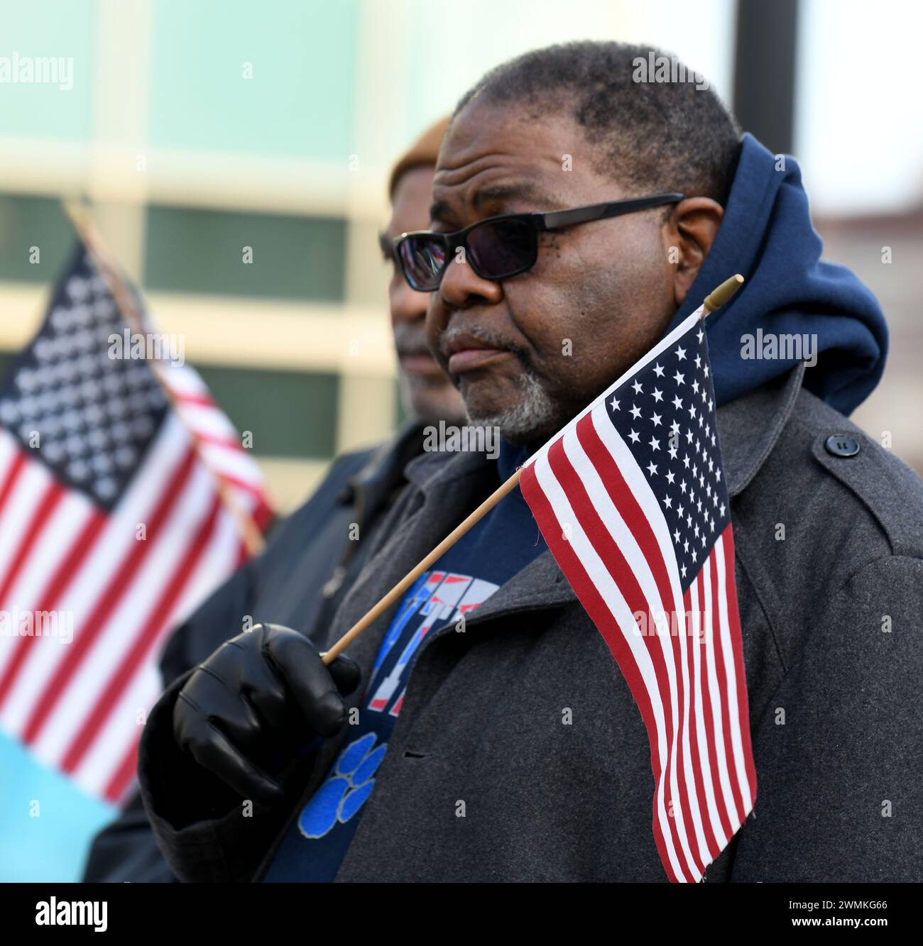 Racine, Wisconsin, USA. 26th Feb, 2024. About 75 people including LARRY ...