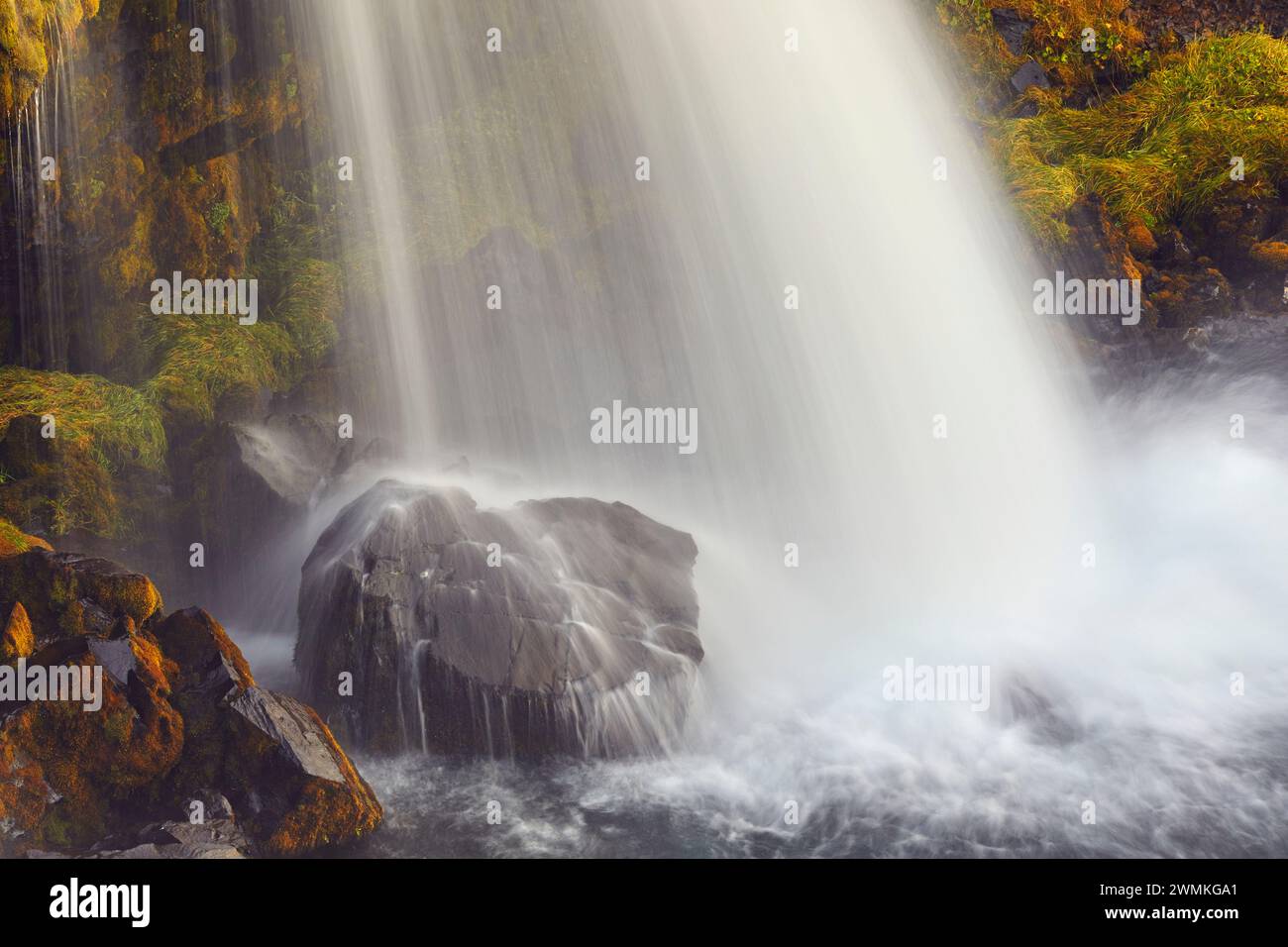 Kirkjufellsfoss Falls, Snaefellsnes; Grundarfjordur, Iceland Stock ...