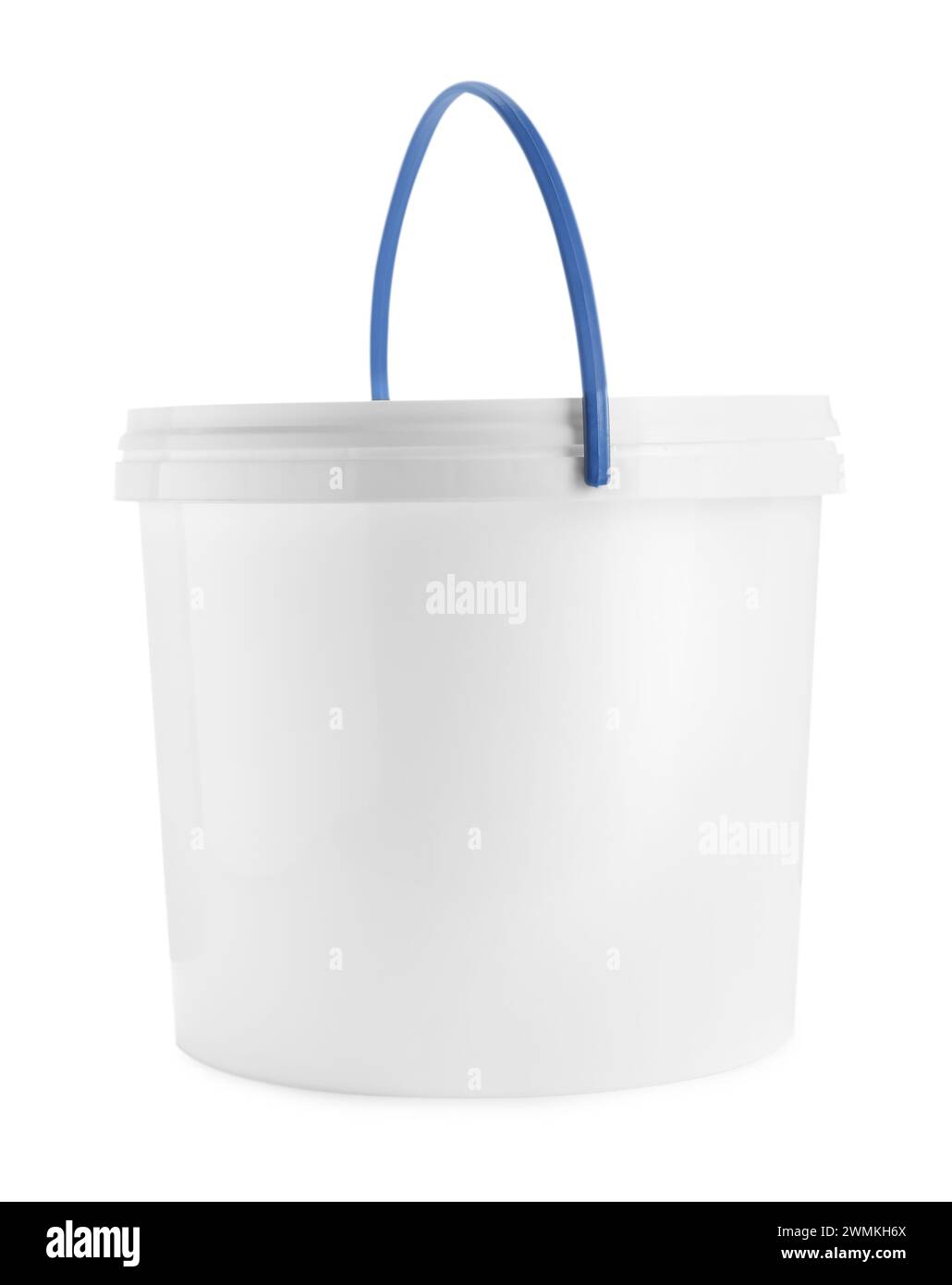 One blank plastic bucket isolated on white Stock Photo - Alamy