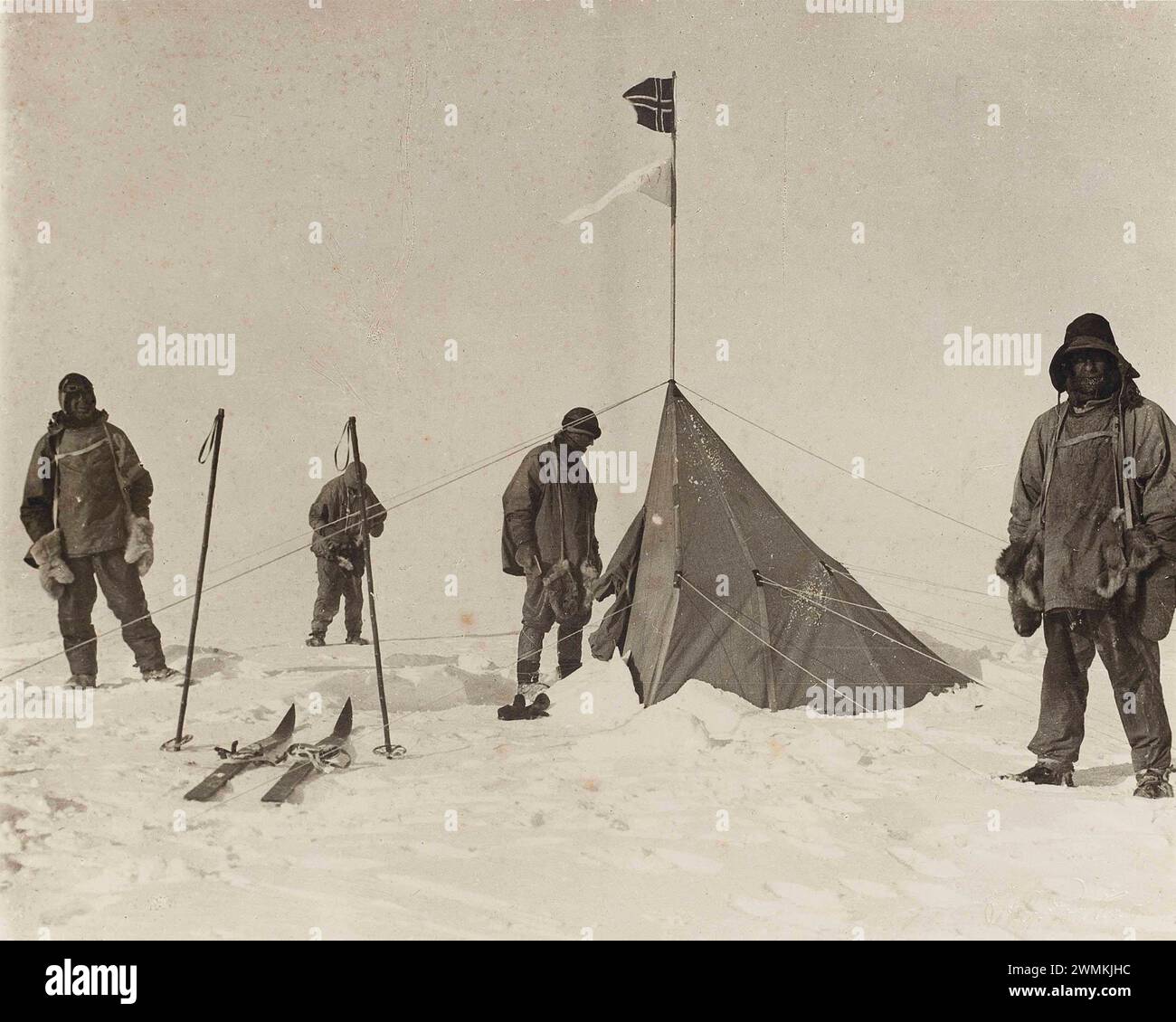 "Forestalled. Amundsen's tent at the Pole", by Henry Robertson Bowers ...