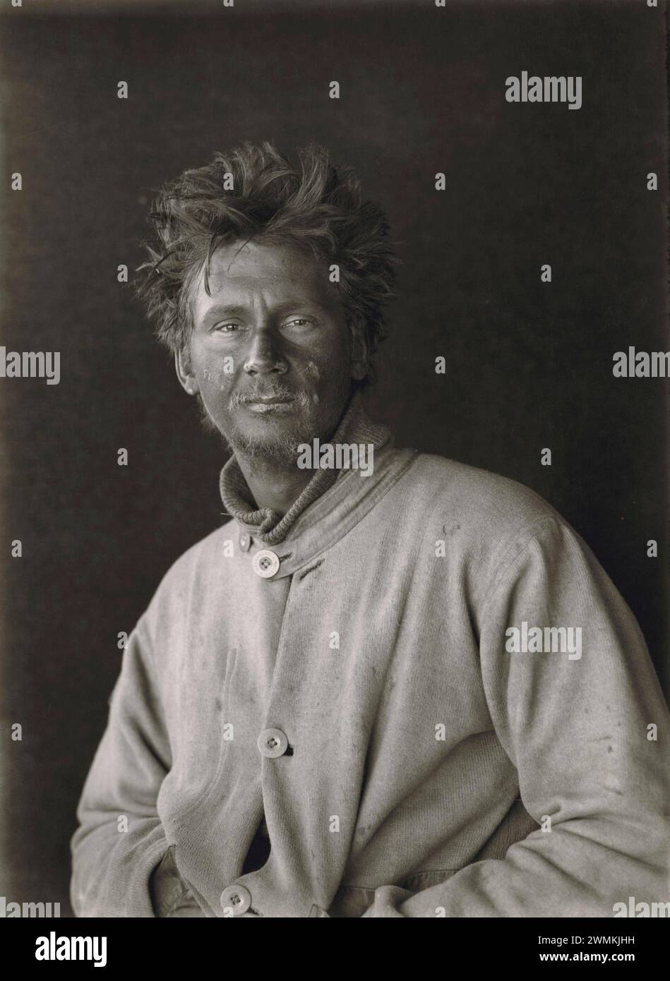 Charles Right. Vintage historical Portrait from the Scott's Antarctic ...