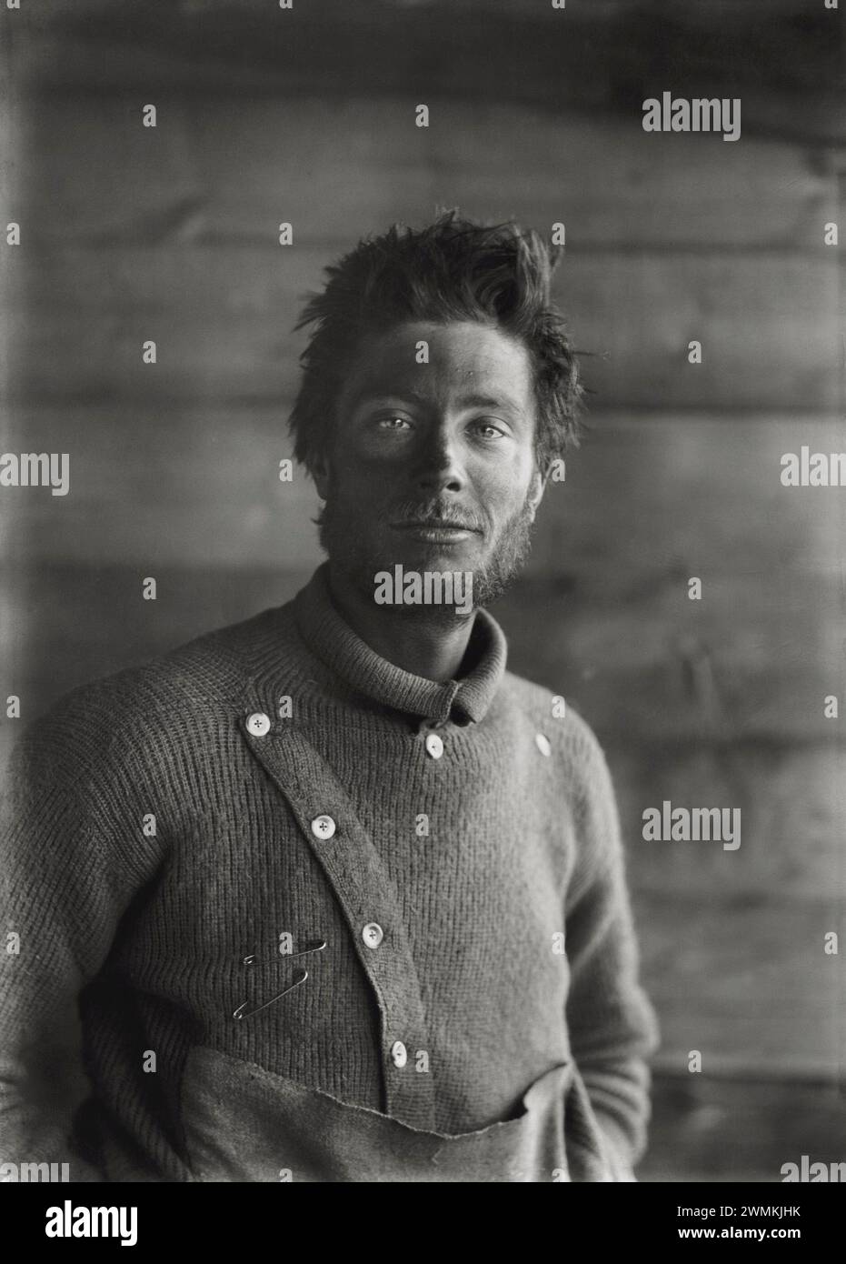 Bernard Day. Vintage historical Portrait from the Scott's Antarctic ...