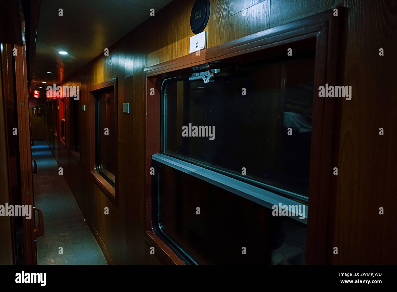 Inside an old sleep wagon of passenger train Stock Photo - Alamy