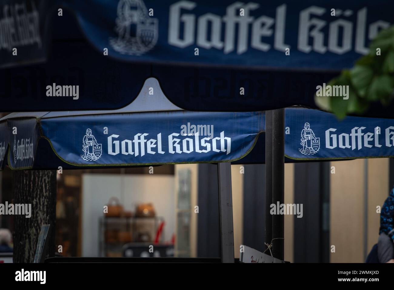 Picture of a sign with the logo of Gaffel Kolsch beer on a local bar in ...