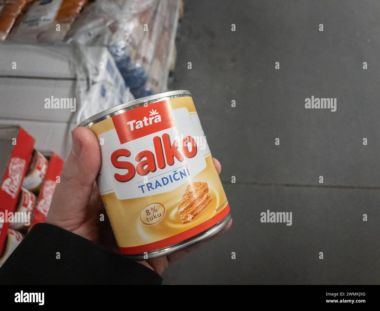 Picture of a can of salko condensed milk with the logo of Tatra for ...