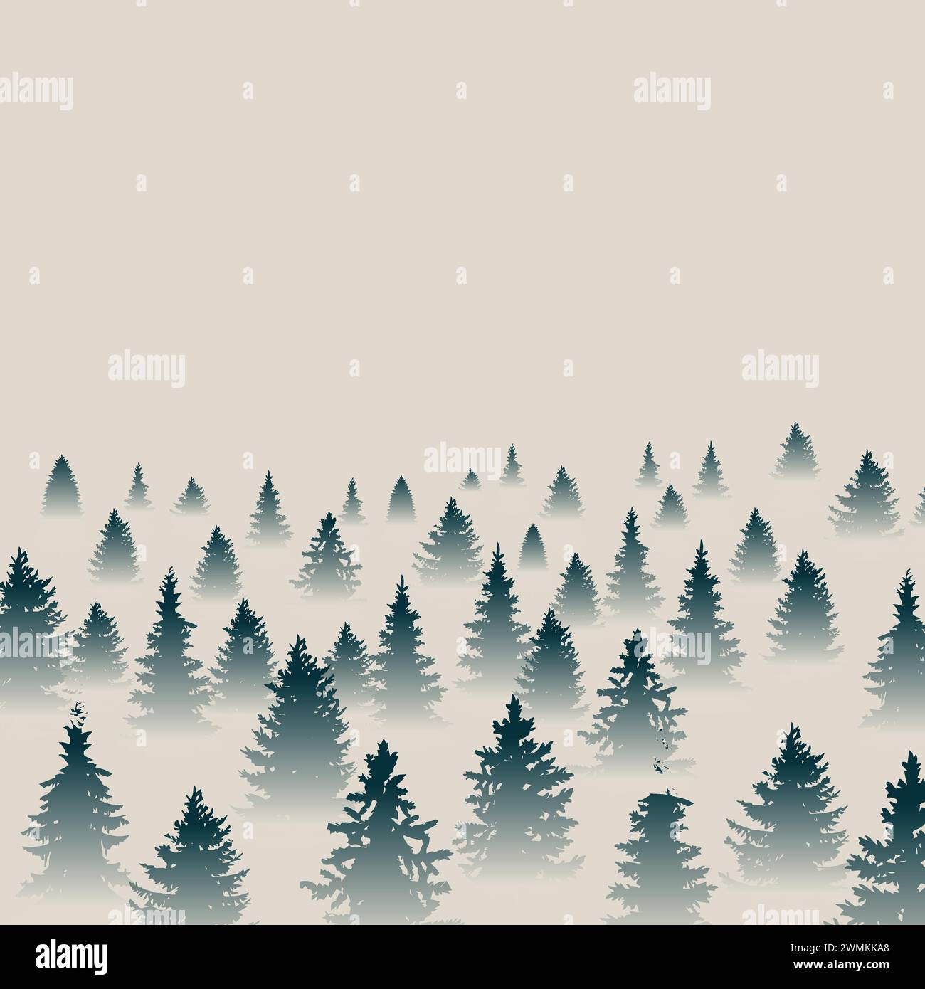 Beautiful summer foggy nature Stock Vector Images - Alamy