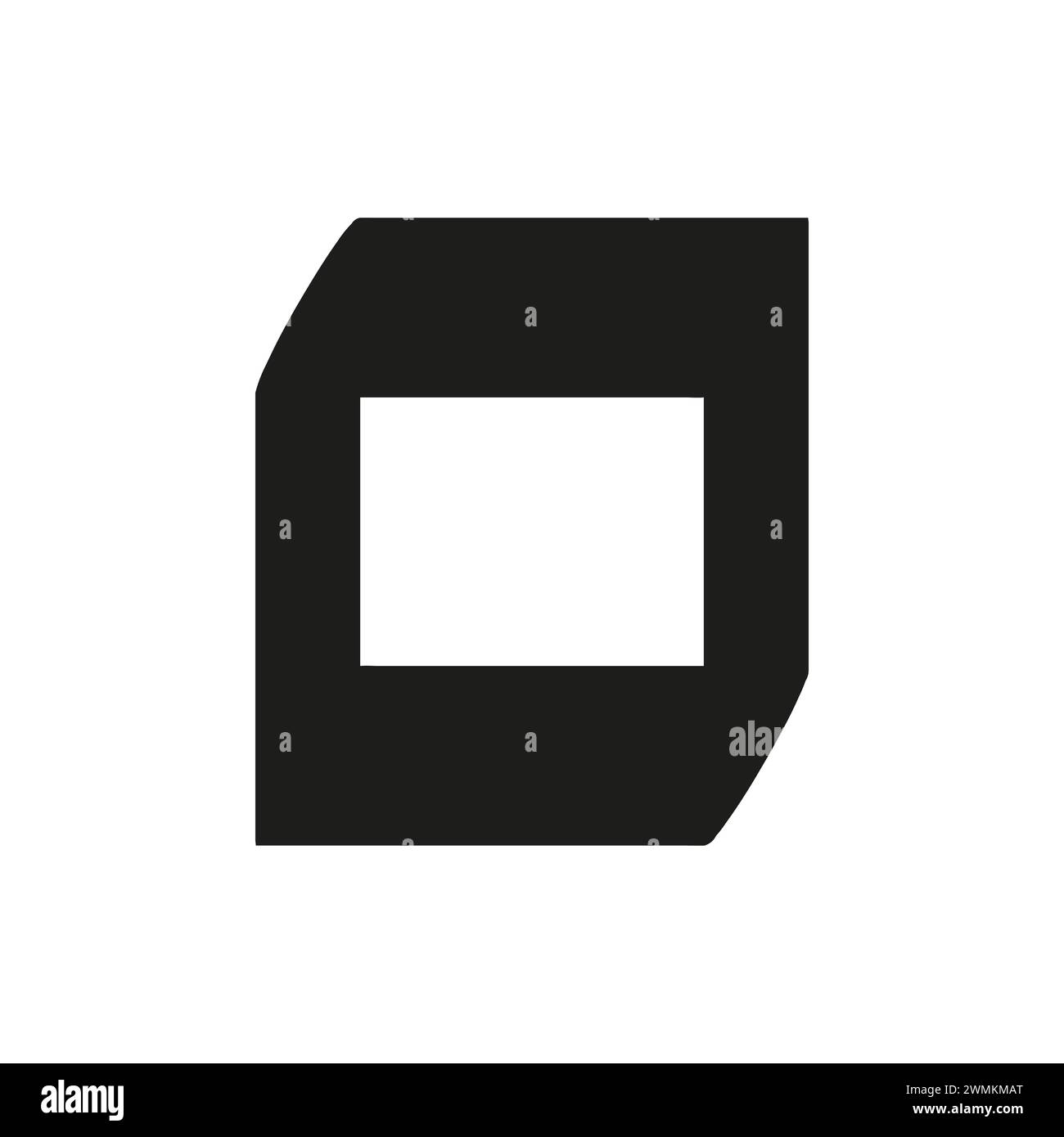 Geometric black square. Cutout design element. Simple, modern. Vector ...