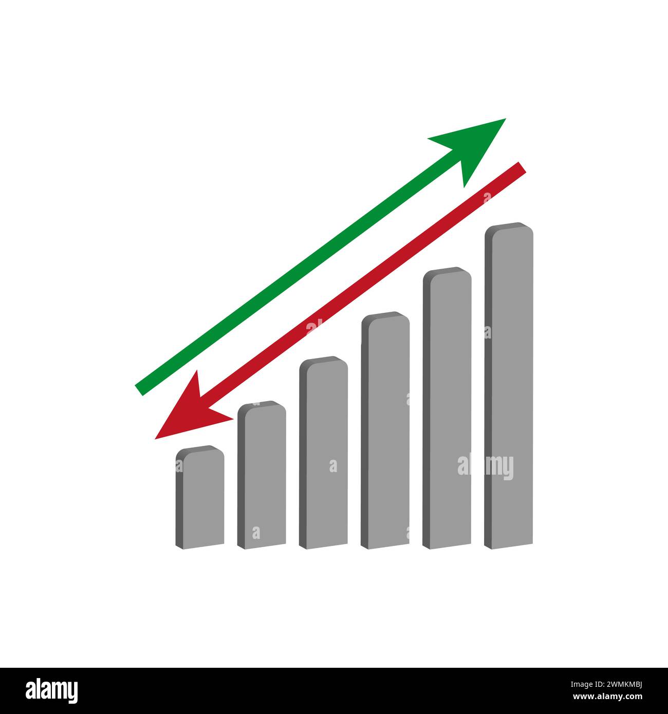 Growth and decline chart. Market trend analysis. Vector illustration ...