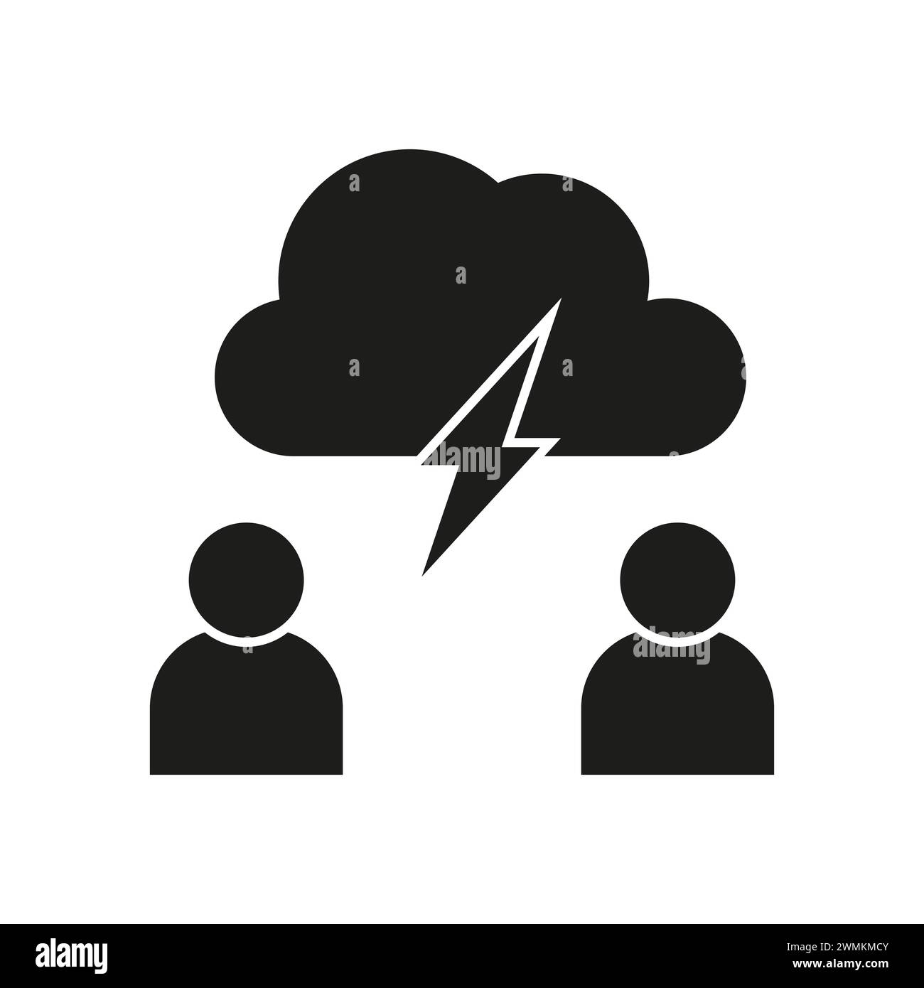 Conflict symbol with lightning. Human disagreement. Vector illustration ...
