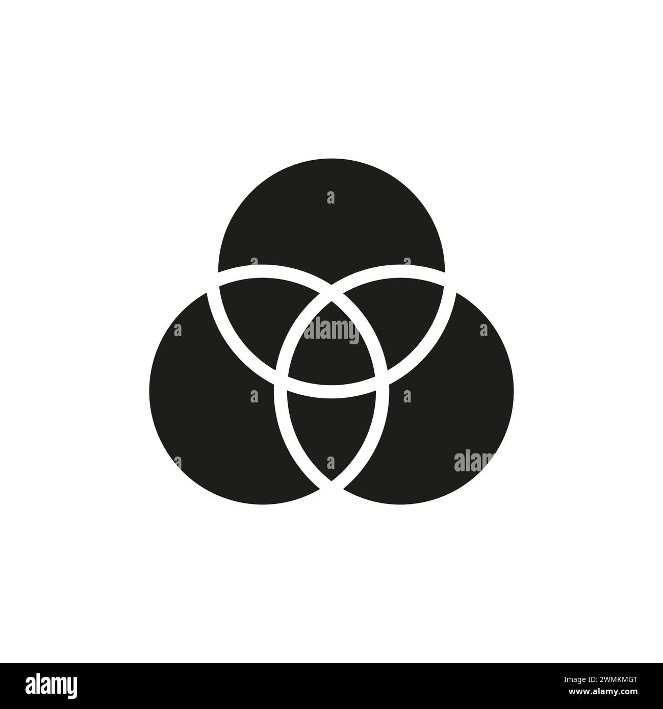 Interlocking circles design. Unity and connection concept. Simple ... Interlocking circles design. Unity and connection concept. Simple ...