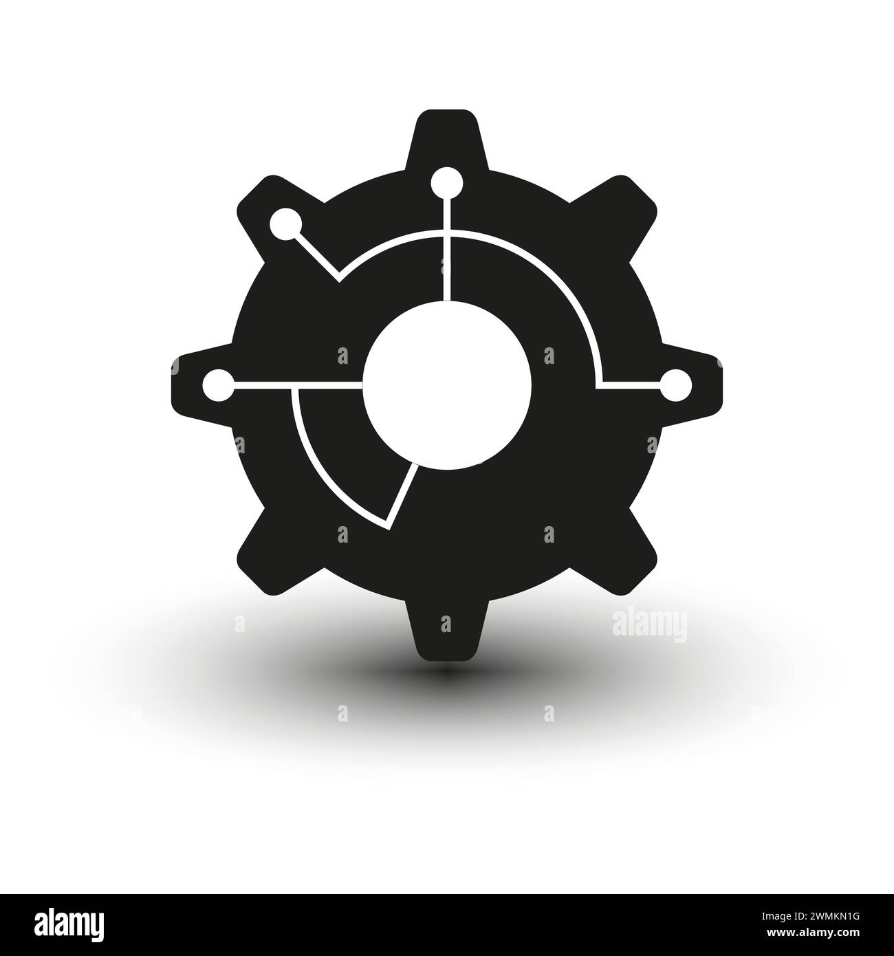 Abstract gear icon. Mechanical design symbol. Simple, technical. Vector ...