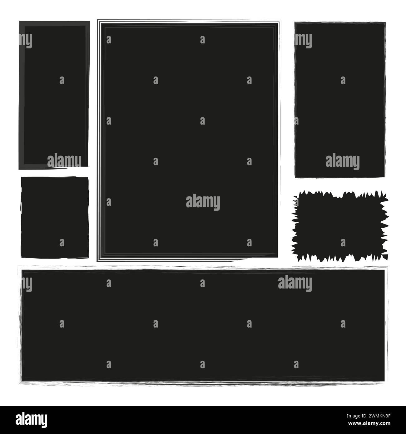 Simple black frames. Gallery wall. Vector illustration. EPS 10 Stock ...