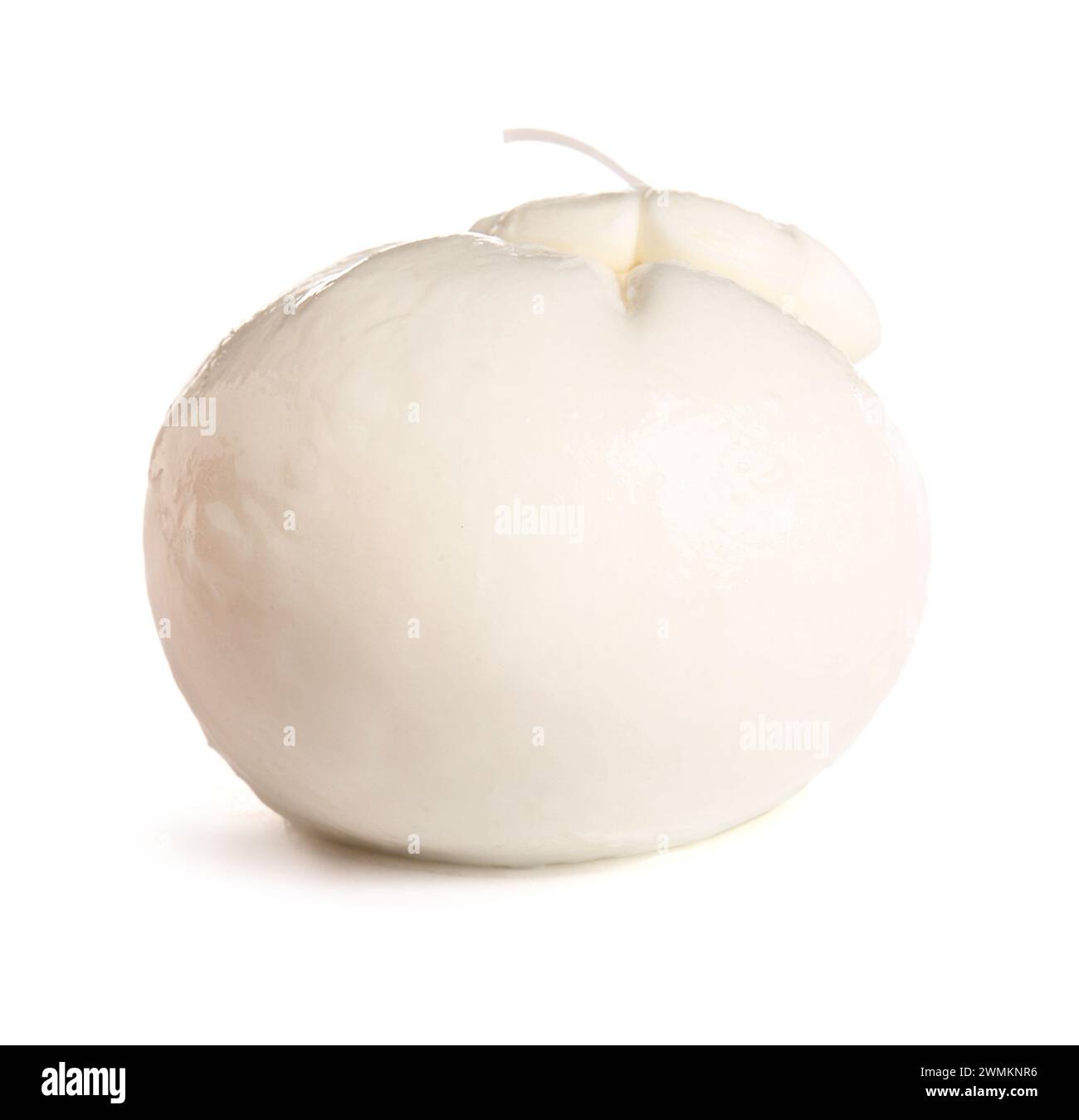 Tasty Burrata cheese on white background Stock Photo - Alamy