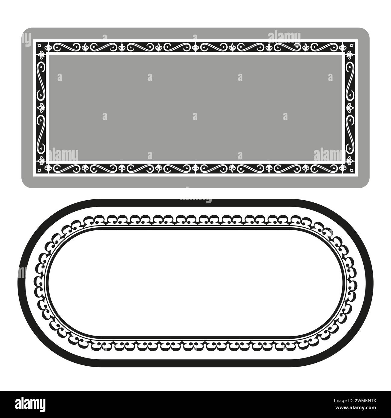 Oval border floral hi-res stock photography and images - Alamy