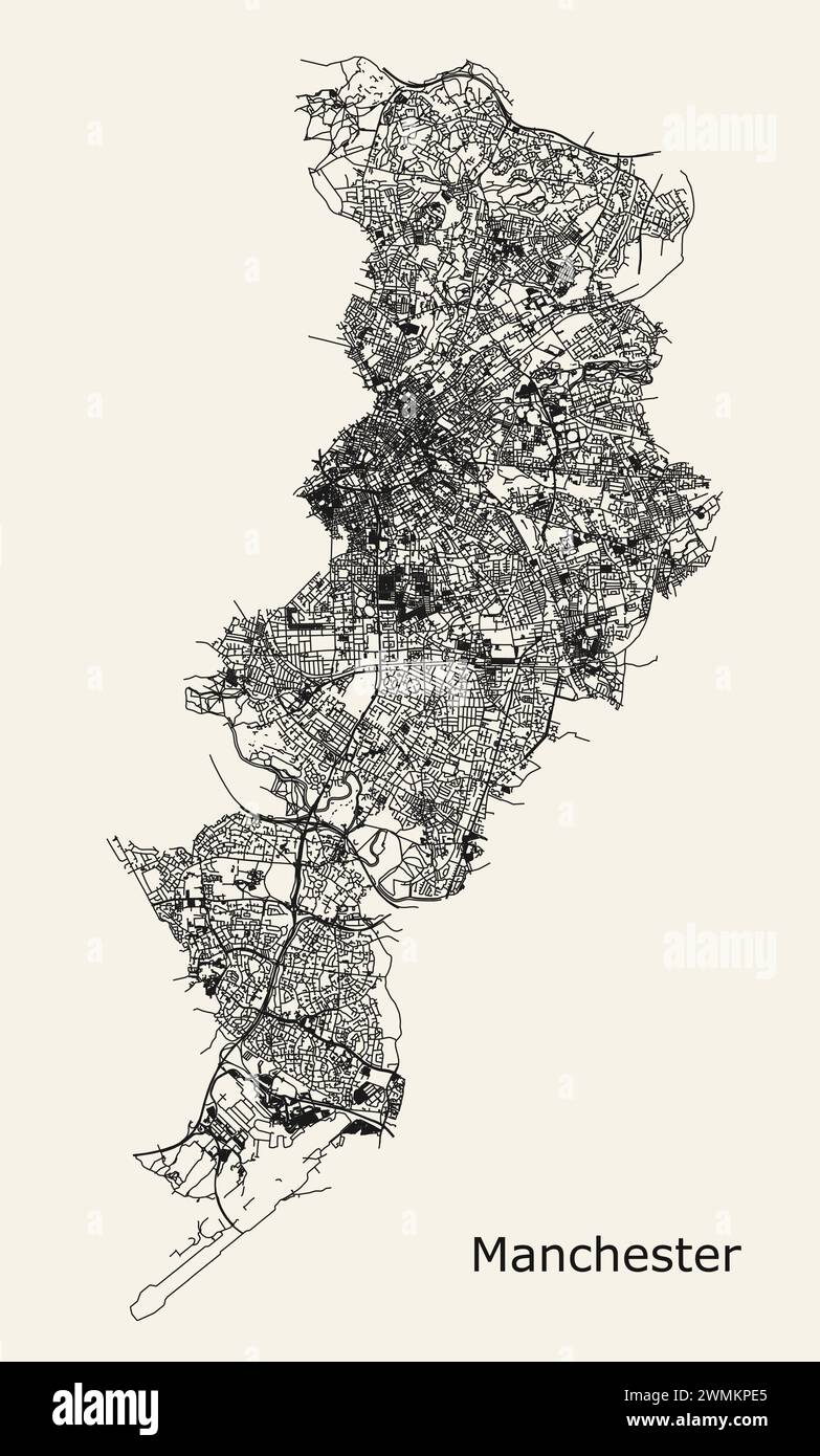 Map of manchester uk hi-res stock photography and images - Alamy