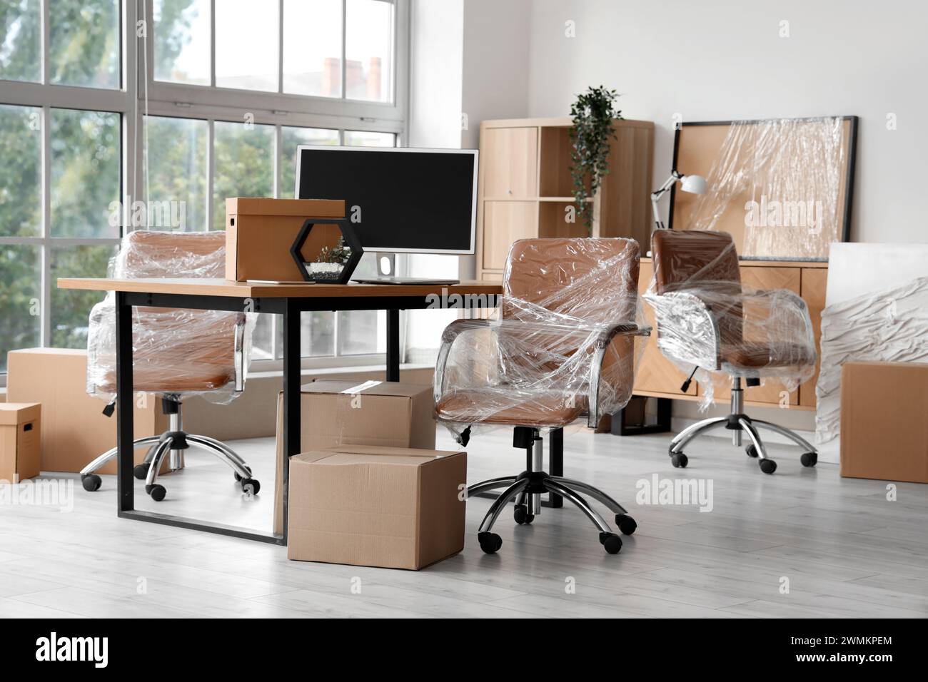 Office chairs new wrapped hi-res stock photography and images - Alamy