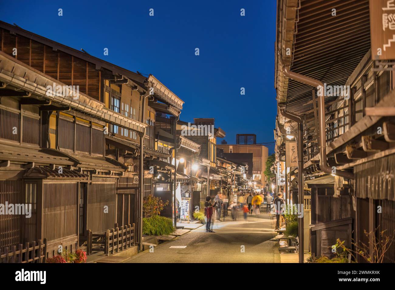 Takayama Gifu Japan, night city skyline at Takayama old town Sannomachi ...